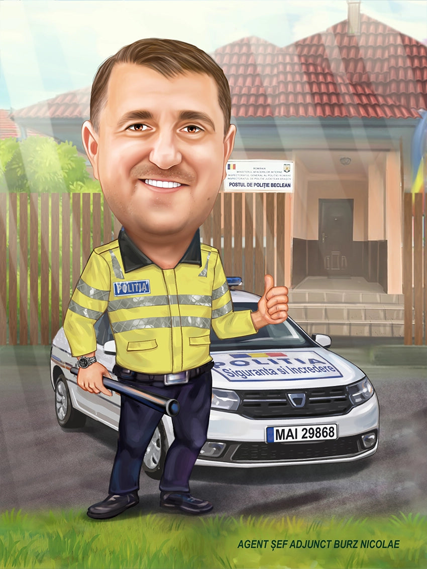 Caricatura Politia romana – montecristoart